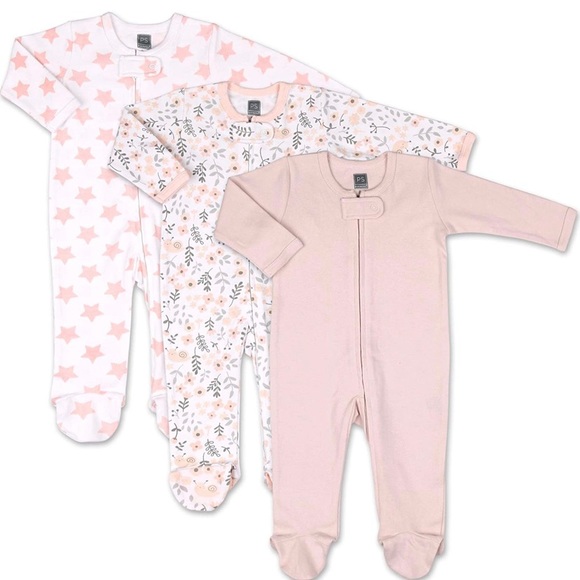 One Pieces | Pink Floral Stars 3 Pack Footed Sleepers | Poshmark